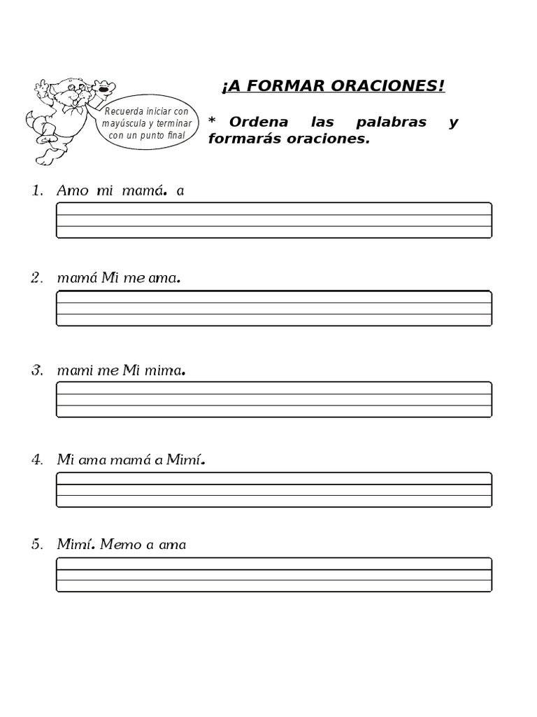 A Formar Oraciones | PDF