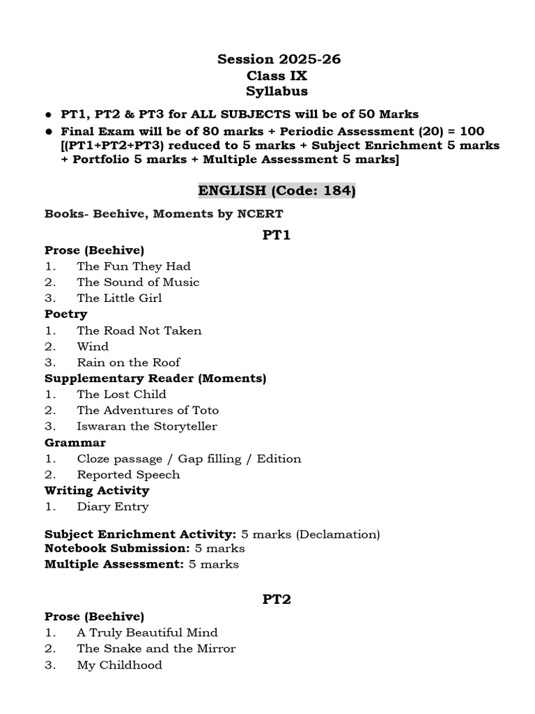 Class Ix Syllabus 2025 26 | PDF | Cell (Biology) | Html Element