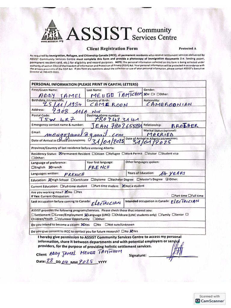 Client Registration Form | PDF