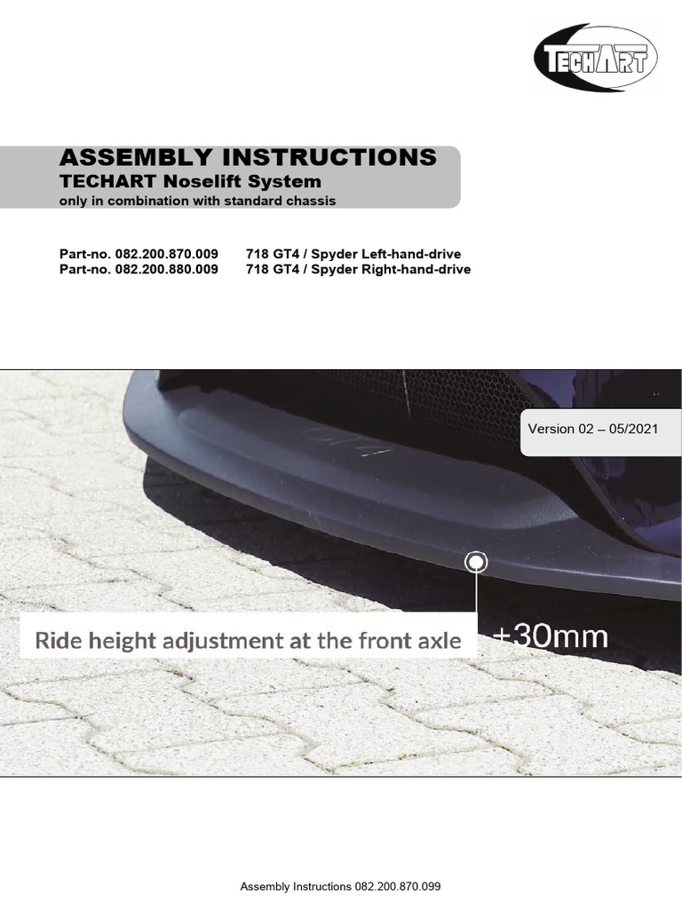 082.200.870.099 TECHART Noselift GT4 ENUS | PDF | Electrical Connector ...