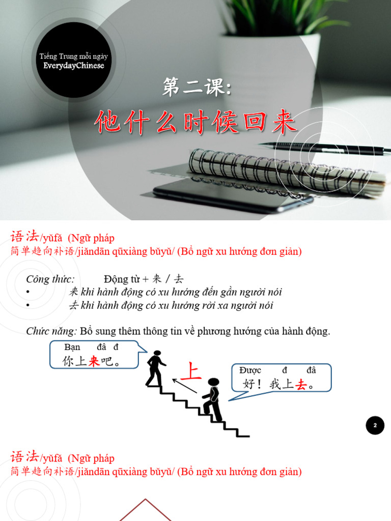 HSK3 Bài 2 Slide bài giảng | PDF