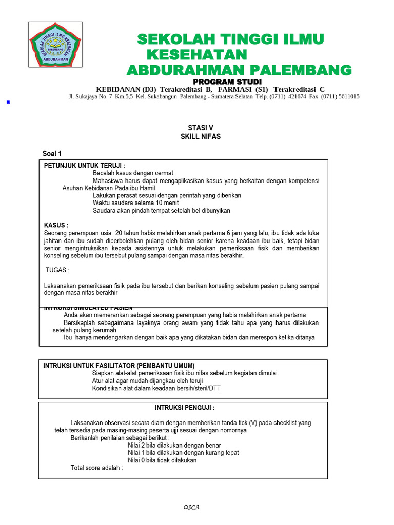 Stasi 4 Ceklist PNC 2024 | PDF