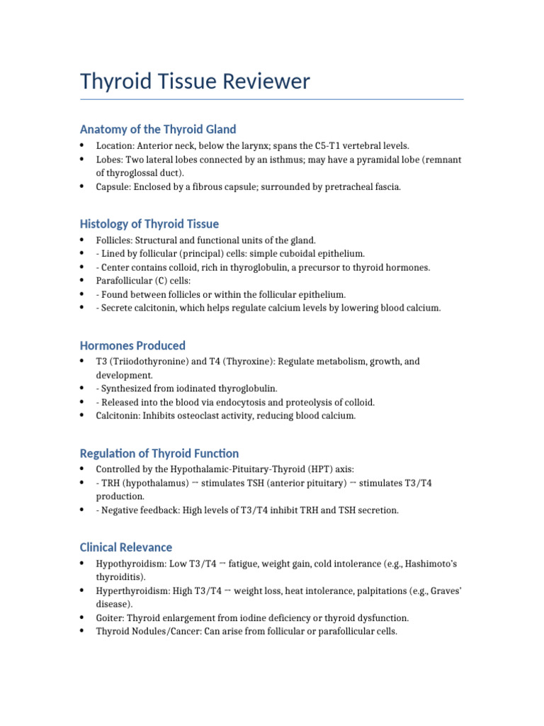 Thyroid Tissue Reviewer | PDF