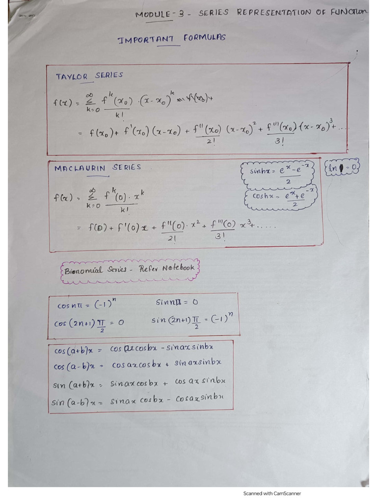 Maths Mod-3 Important Equations | PDF