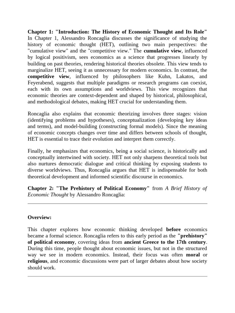Brief History of Economic Thought | PDF | Property | Science