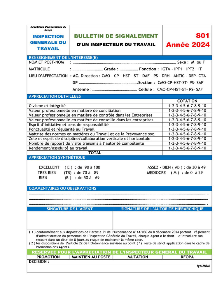 Bulletin de Signalement | PDF