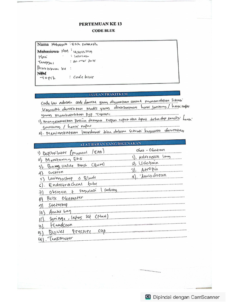 Logbook Code Blue | PDF