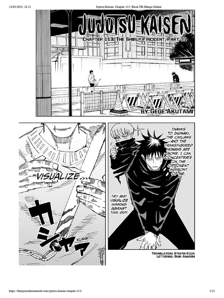 Jujutsu Kaisen Chapter 113 Online | PDF | Manga Distributors | Anime