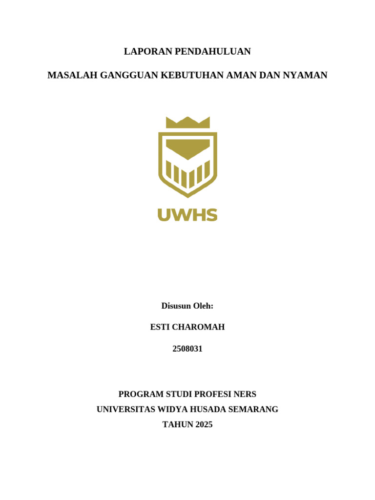 Laporan Pendahuluan Nyeri - Esti Charomah | PDF