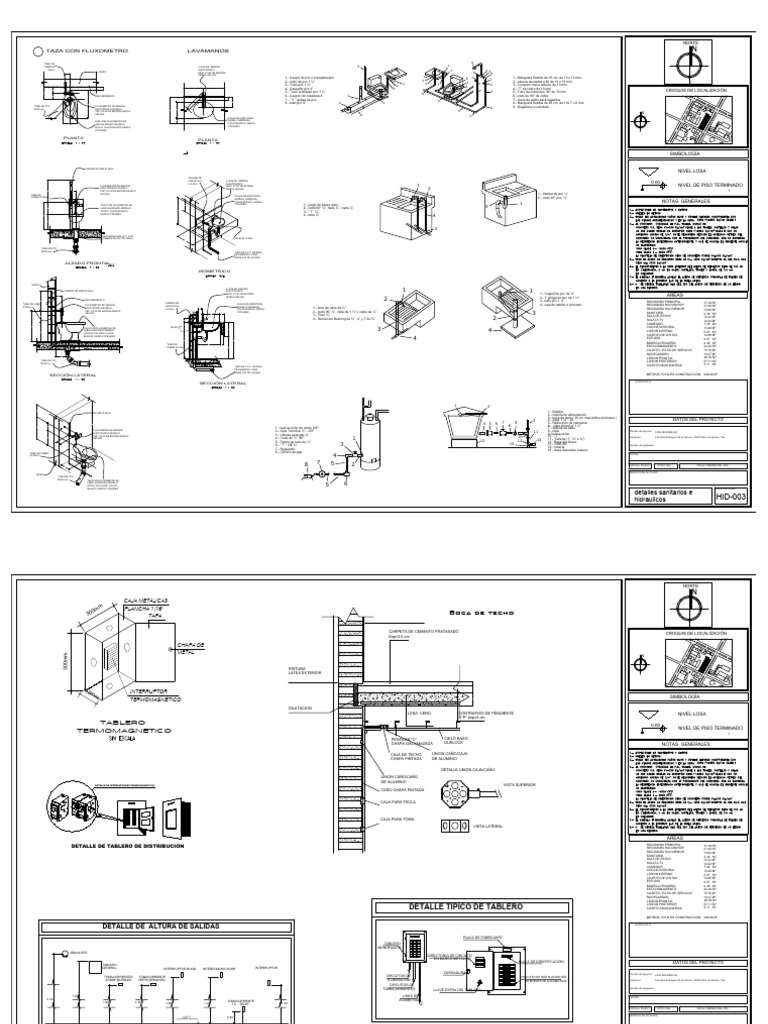Plano Detalles Hidrosanitarios y Eléctricos | PDF