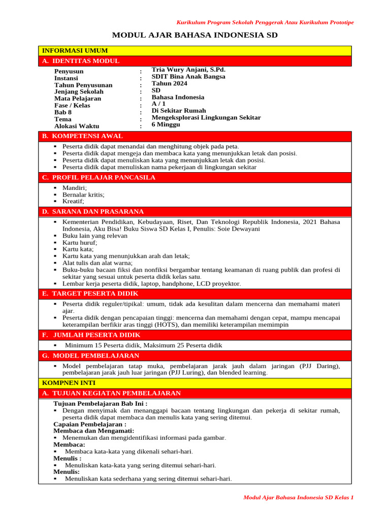 BAB 8 - MA B Indo Kls 1 | PDF
