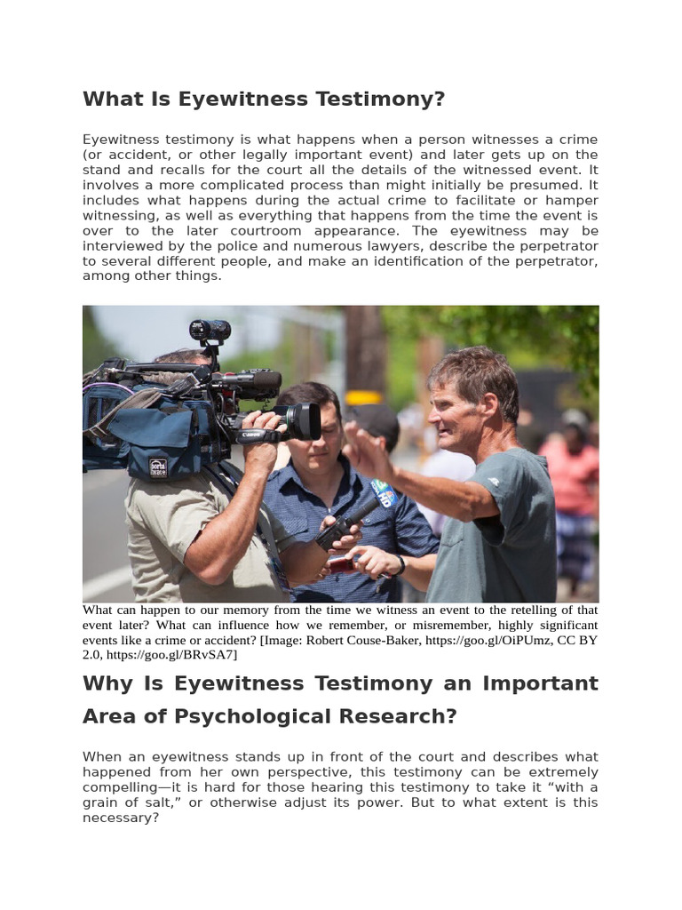 Understanding Eyewitness Testimony | PDF | Witness | Justice