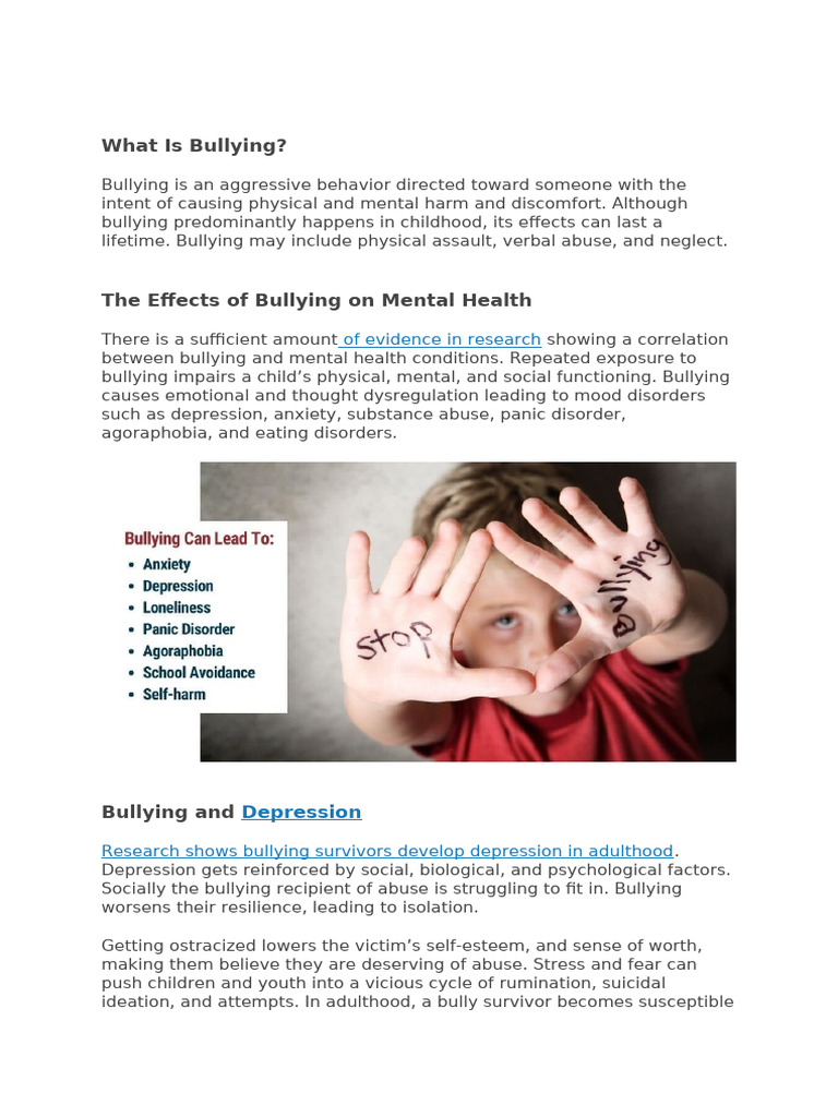 What is Bullying Unit 4 | PDF | Bullying | Harassment