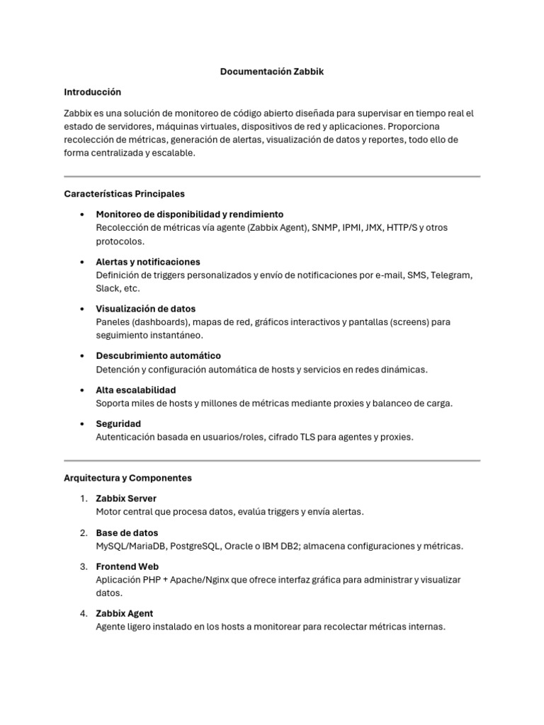 Documentación Zabbik | PDF | Mi sql | Tecnologías de la información