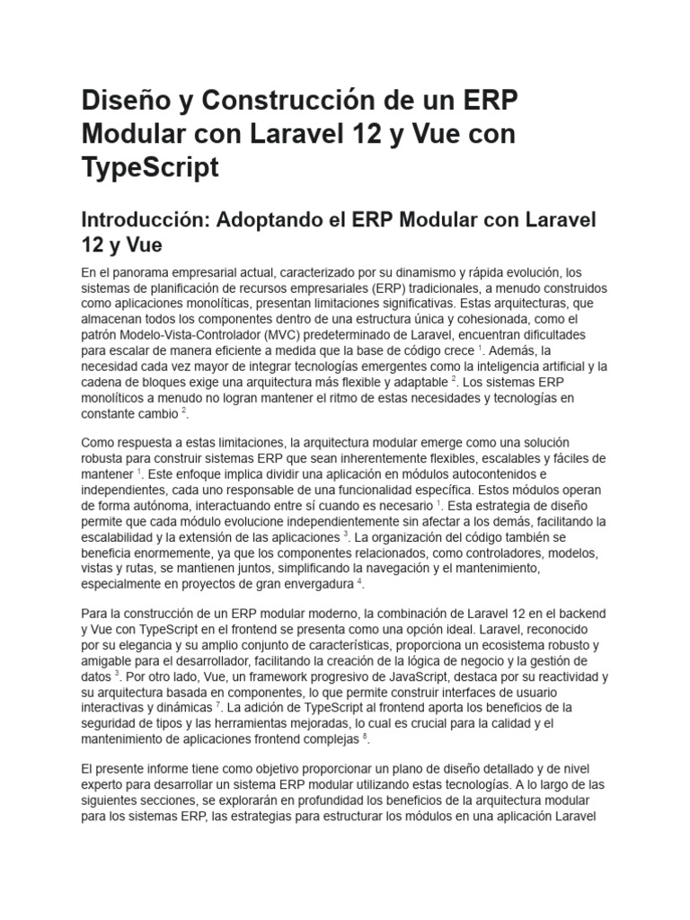 ERP Modular Laravel y Vue | PDF | Planificación de recursos ...