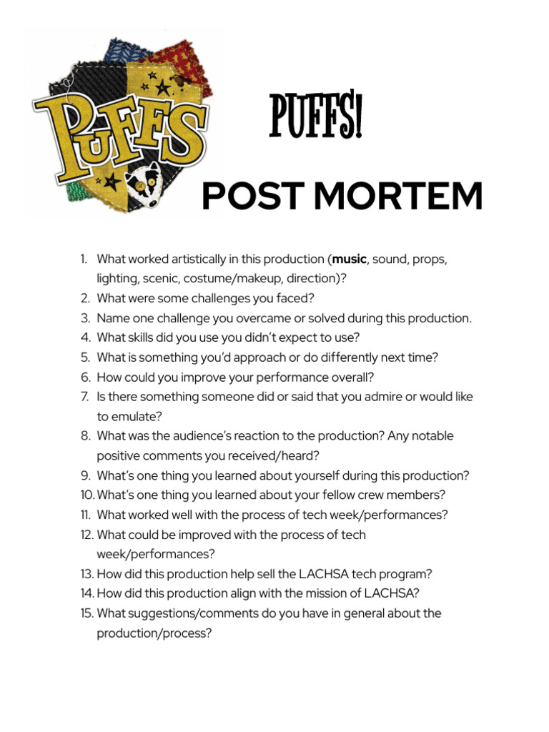 PUFFS Post Mortem Questions | PDF