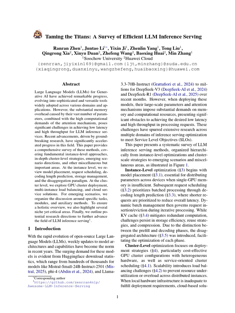 A Survey of Efficient LLM Inference Serving | PDF | Scheduling (Computing) | Data Compression