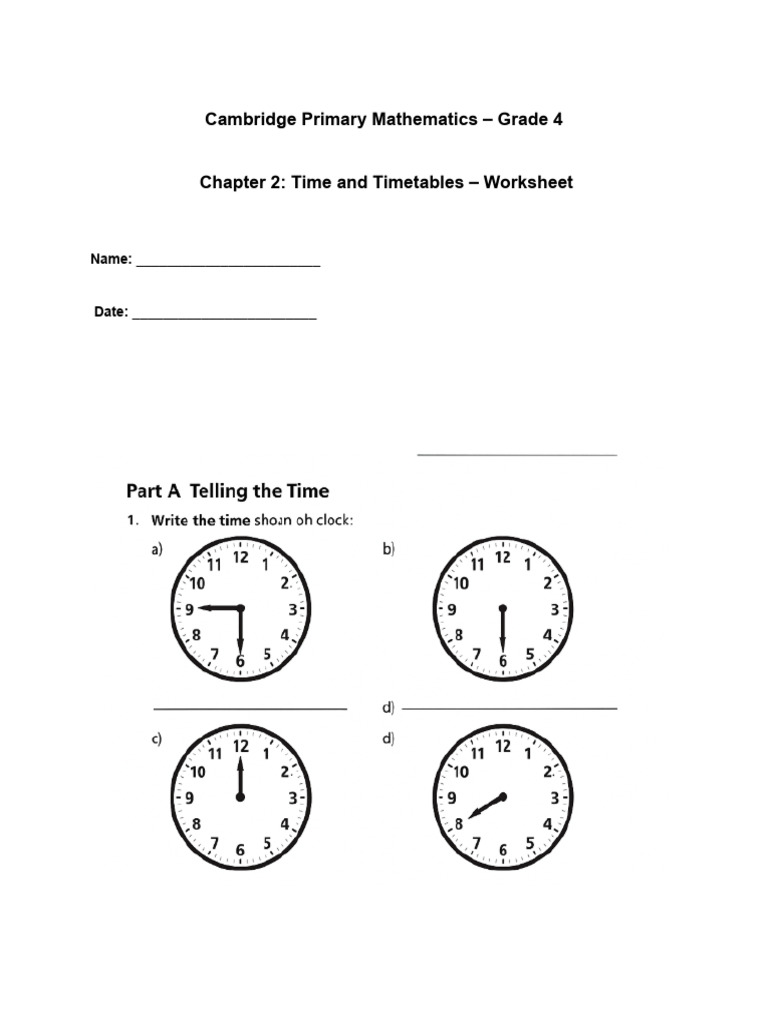Grade 4 Math Worsheets Chapter 2 | PDF