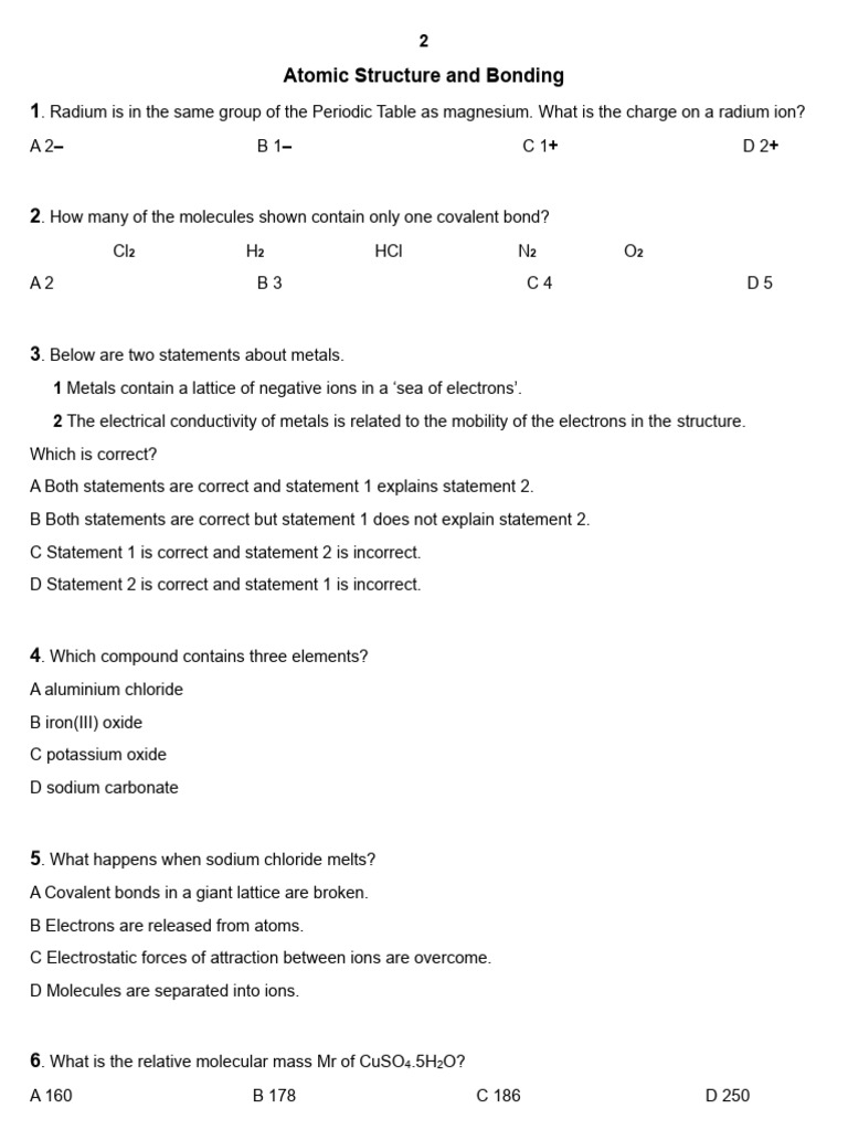 Atomic Structure and Bonding | PDF | Chemical Compounds | Ion