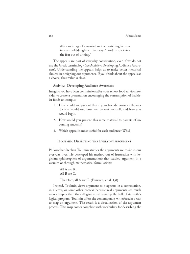 Toulmin Argument R. Jones Finding-The-Good-Argument | PDF | Argument | Rhetoric