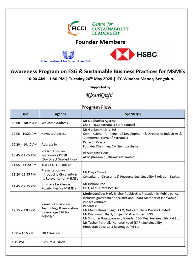 ESG Awareness Program for MSMEs | PDF