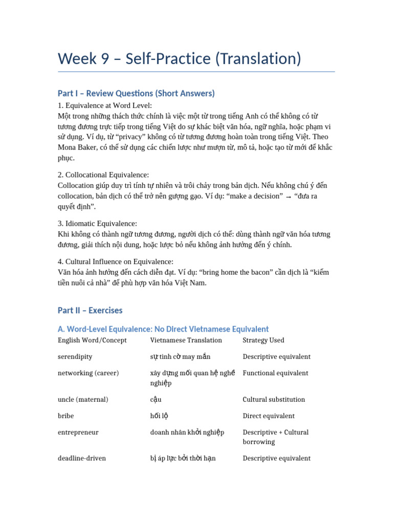 Week9 Translation Practice | PDF