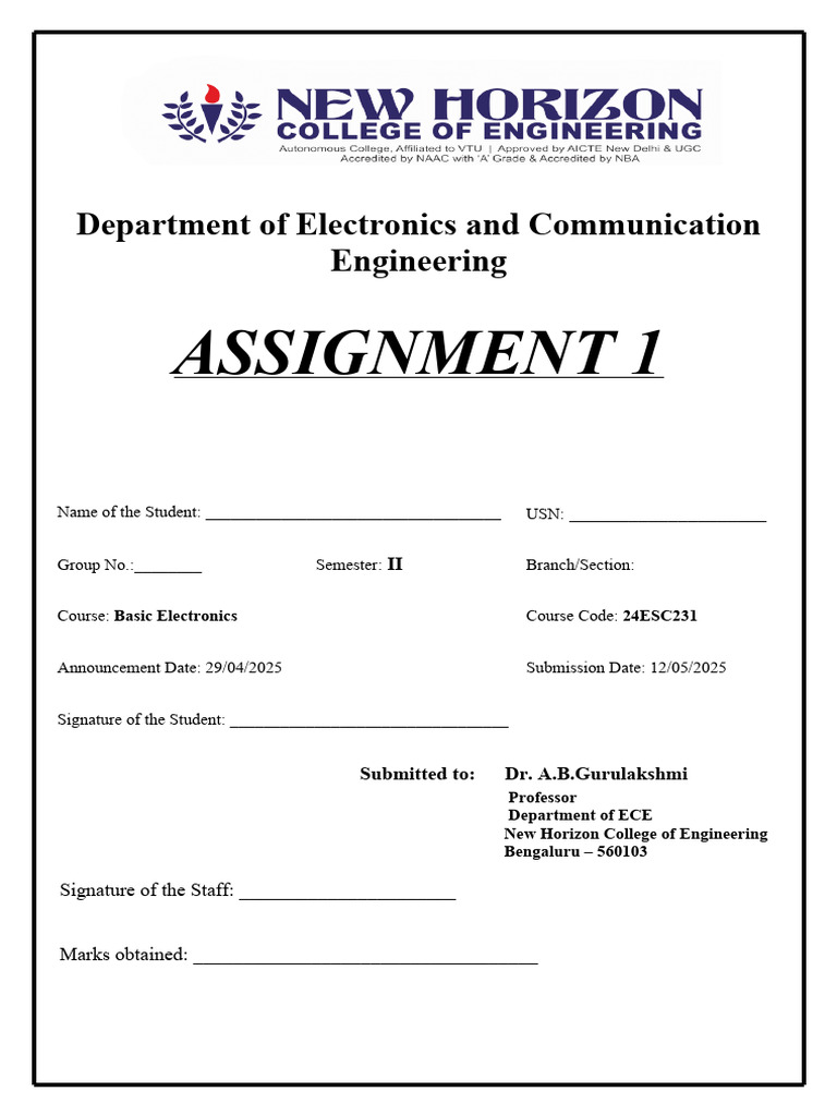 Esc Assignment Cover | PDF