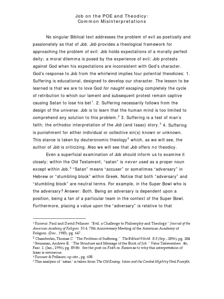 Theodicy of Job | Download Free PDF | Lucifer | Book Of Job