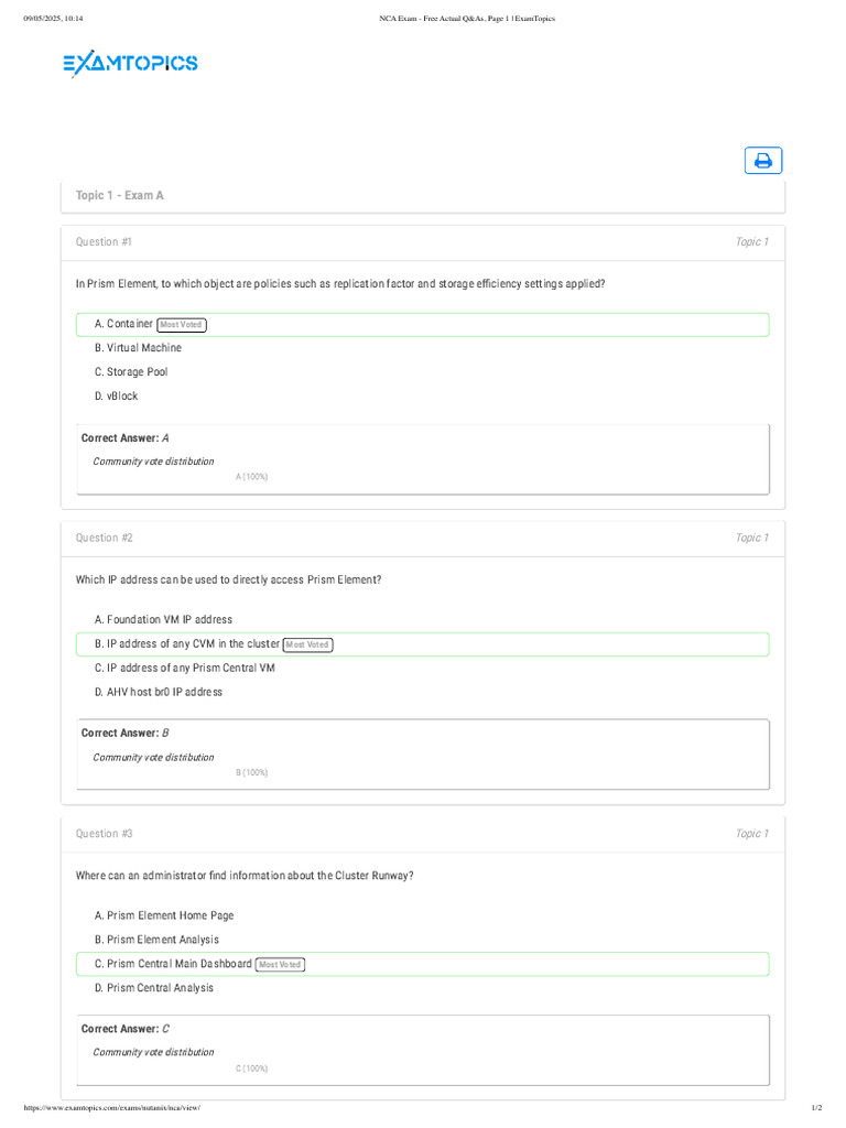 NCA Exam - Free Actual Q&As, Page 1 - ExamTopics | PDF | Virtual Machine | Computer Engineering