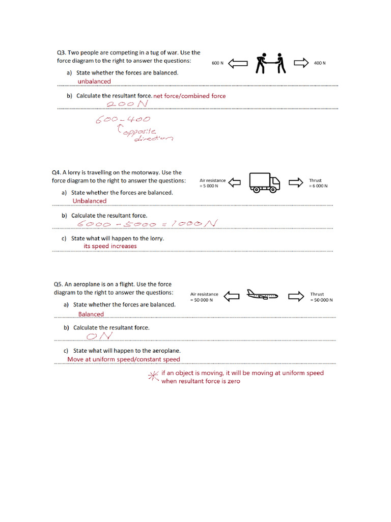 Yr8 Science 24.11.15 Ch3 Question Practice-Force, Diffusion, Pressure ...