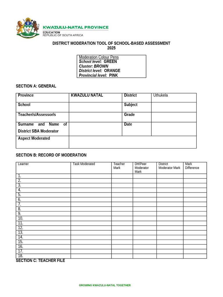 Final District Moderation Tool | PDF | Educational Assessment | Thought