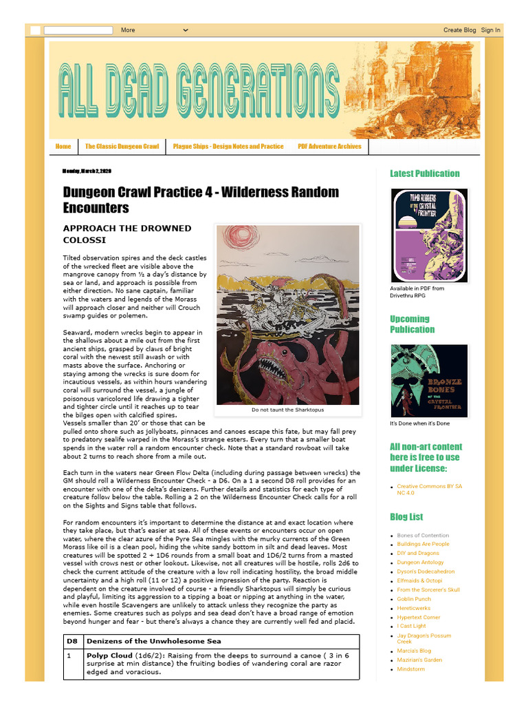 All Dead Generations - Dungeon Crawl Practice 4 - Wilderness Random ...