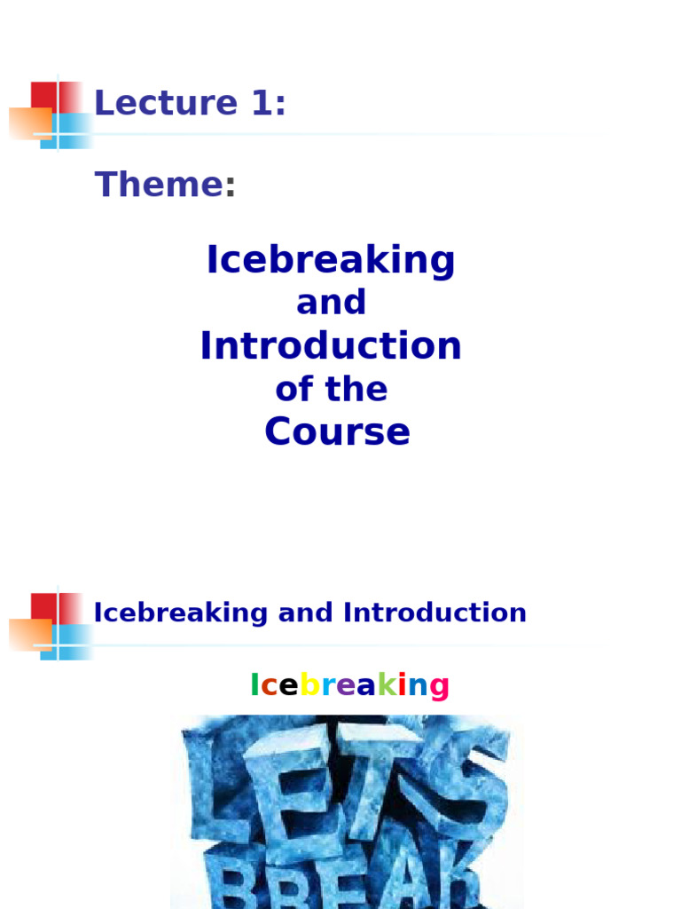 EWU. GEN 226. Lecture 1. Icebreaking. Summer 2018 | PDF
