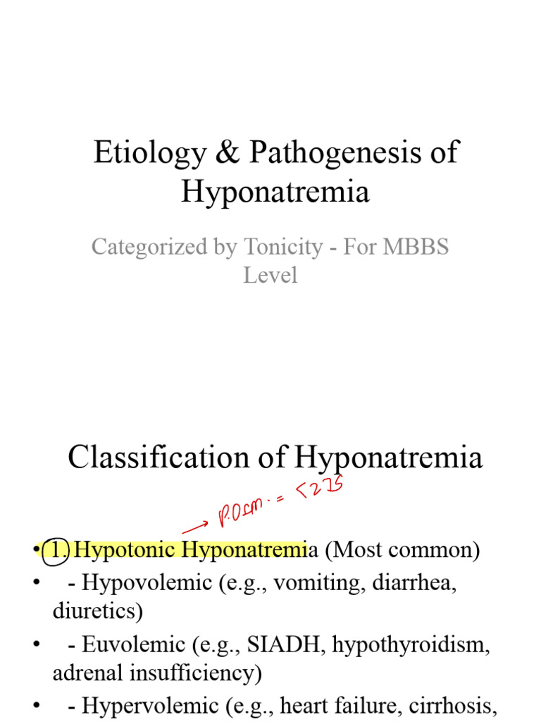 Hyponatremia Etiology | PDF
