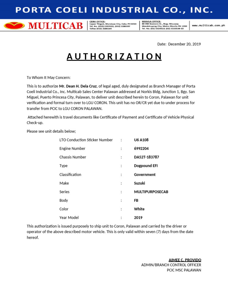 AUTHORIZATION | PDF