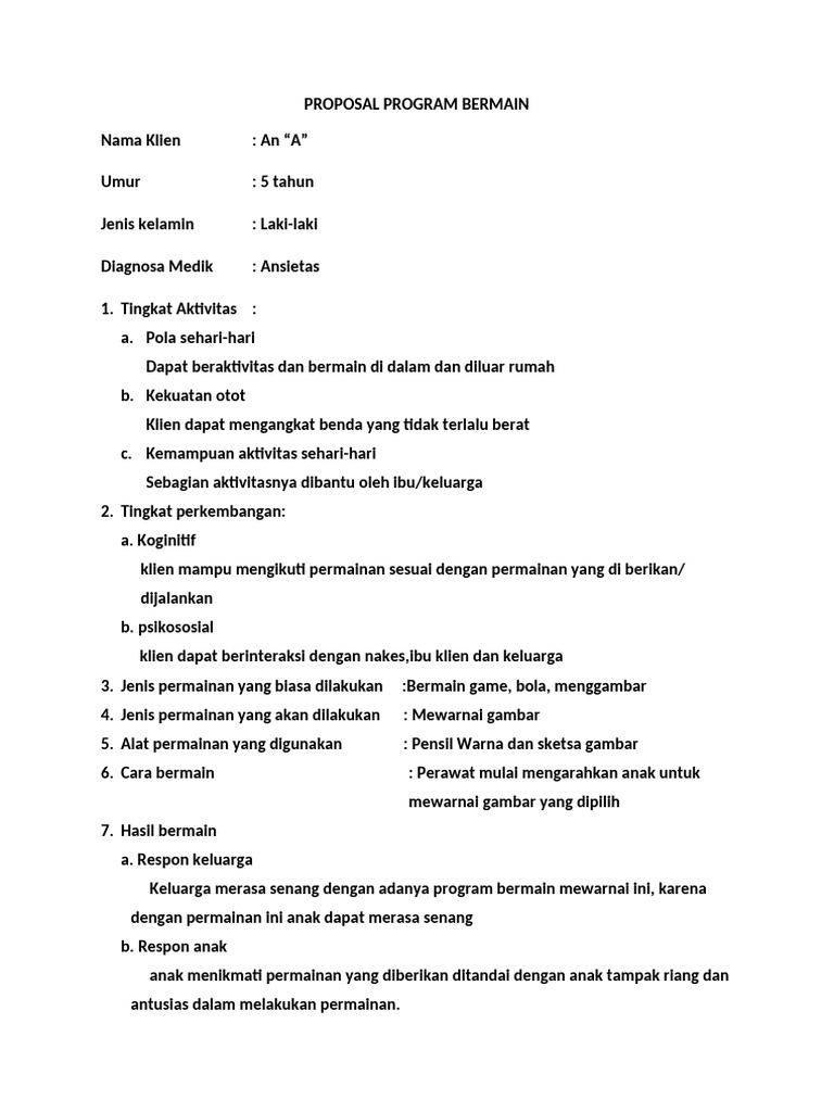 proposal bermain (1) | PDF