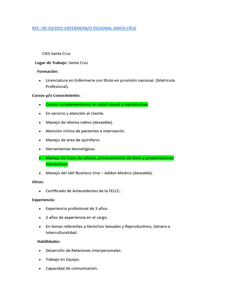 CONV CIES SANTA CRUZ ENF (1) | PDF