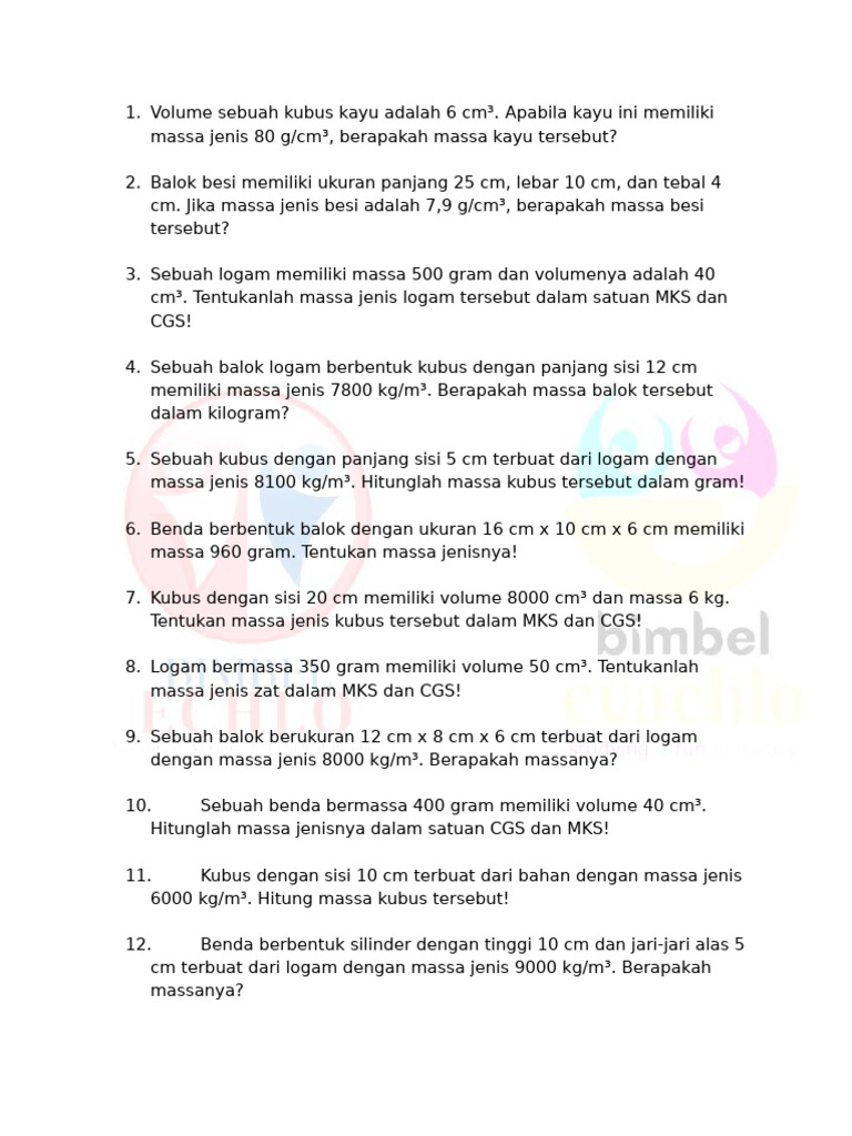 Menghitung Massa dan Massa Jenis Benda | PDF