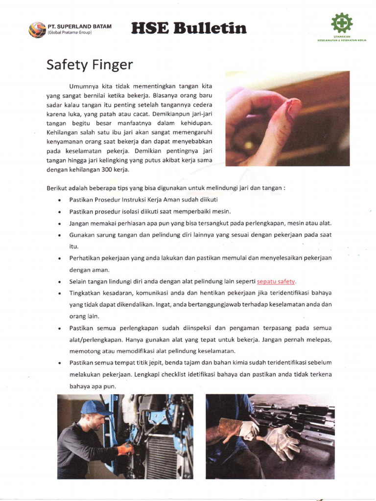 Hse Bulletin 3 - Safety Finger | PDF