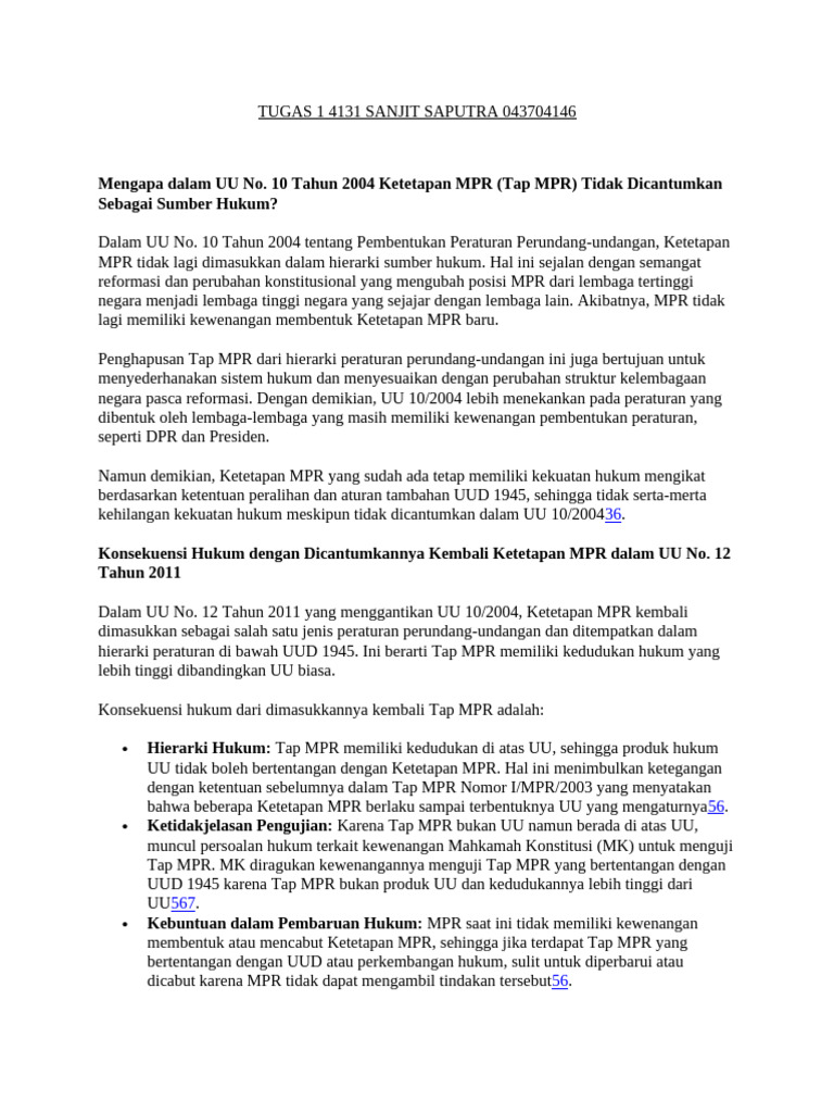 Tugas 1 Isip 4131 Sanjit Saputra | PDF