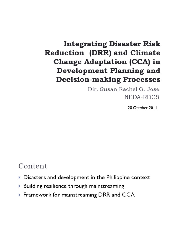 2neda integrating drr and cca for green urbanism conference | PDF ...