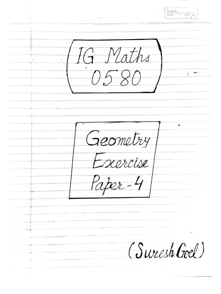 Ig 0580 Geometry Exercise Paper 4 | PDF