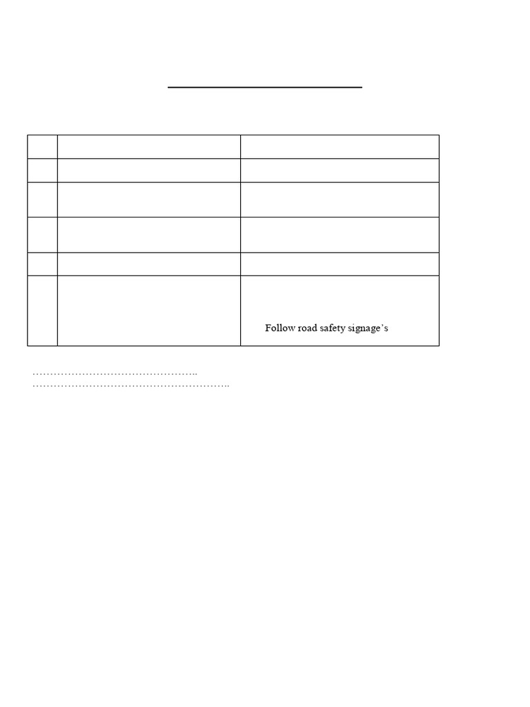 Breakdown Vehicle Format | PDF
