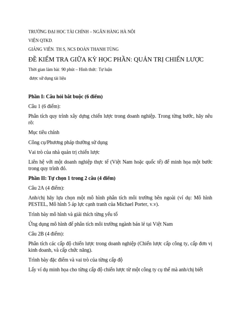 BAI KIỂM TRA QTCL | PDF
