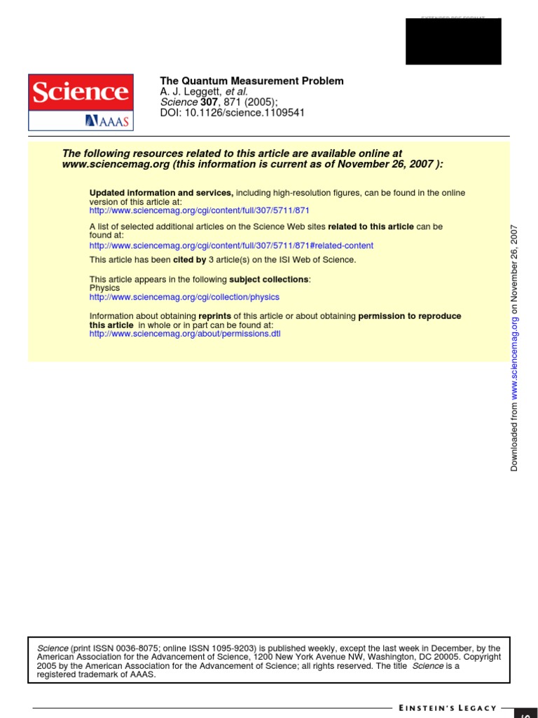 Science2005 EPR | PDF | Quantum Entanglement | Quantum Mechanics
