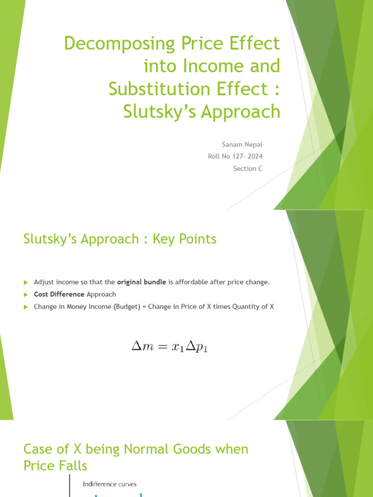 Decomposing Price Effect Into Income and Substitution Effect | PDF