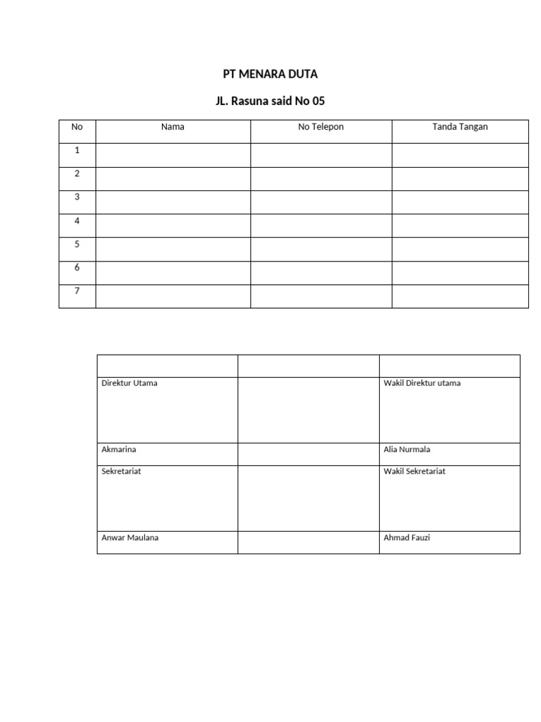 Format Data Diri (1) | PDF