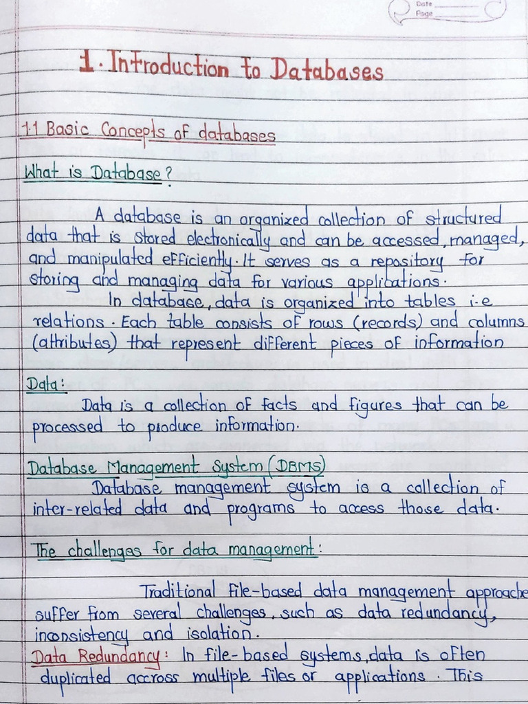 DBMS Handwritten Notes PDF | PDF