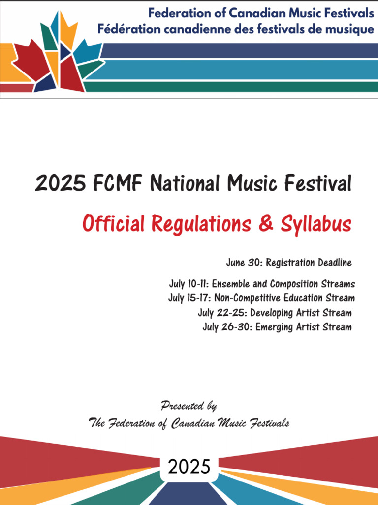2025 FCMF National Music Festival Syllabus - Final October 2024 | PDF | Musical Compositions ...