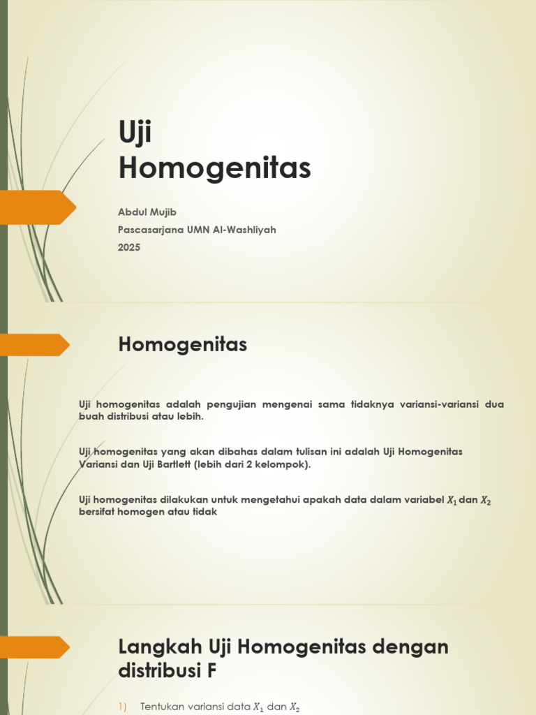 Uji Homogenitas Varians Data | PDF